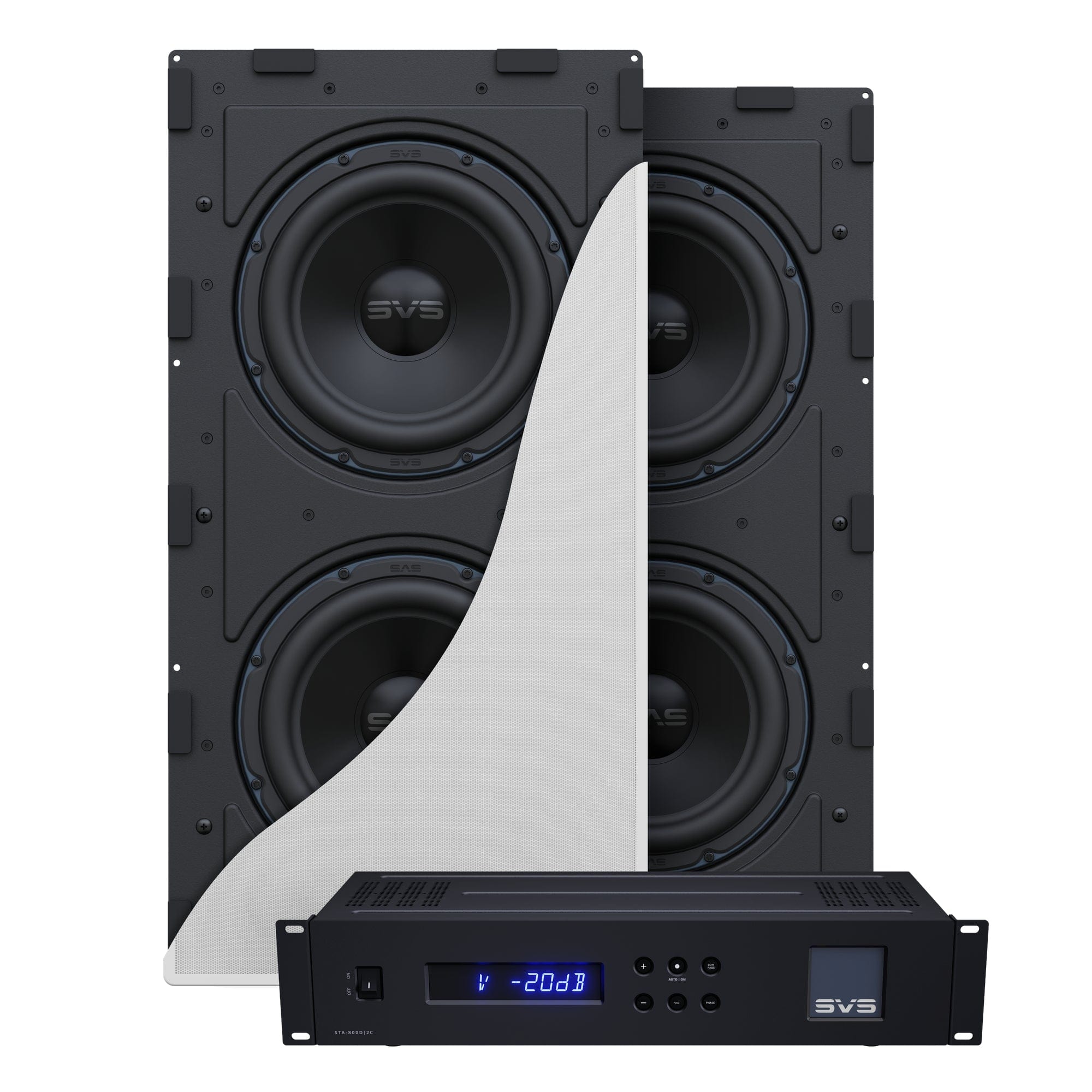 SVS 3000 In-Wall Dual Subwoofer System (including rack-mount STA-800D2 | CHT Solutions